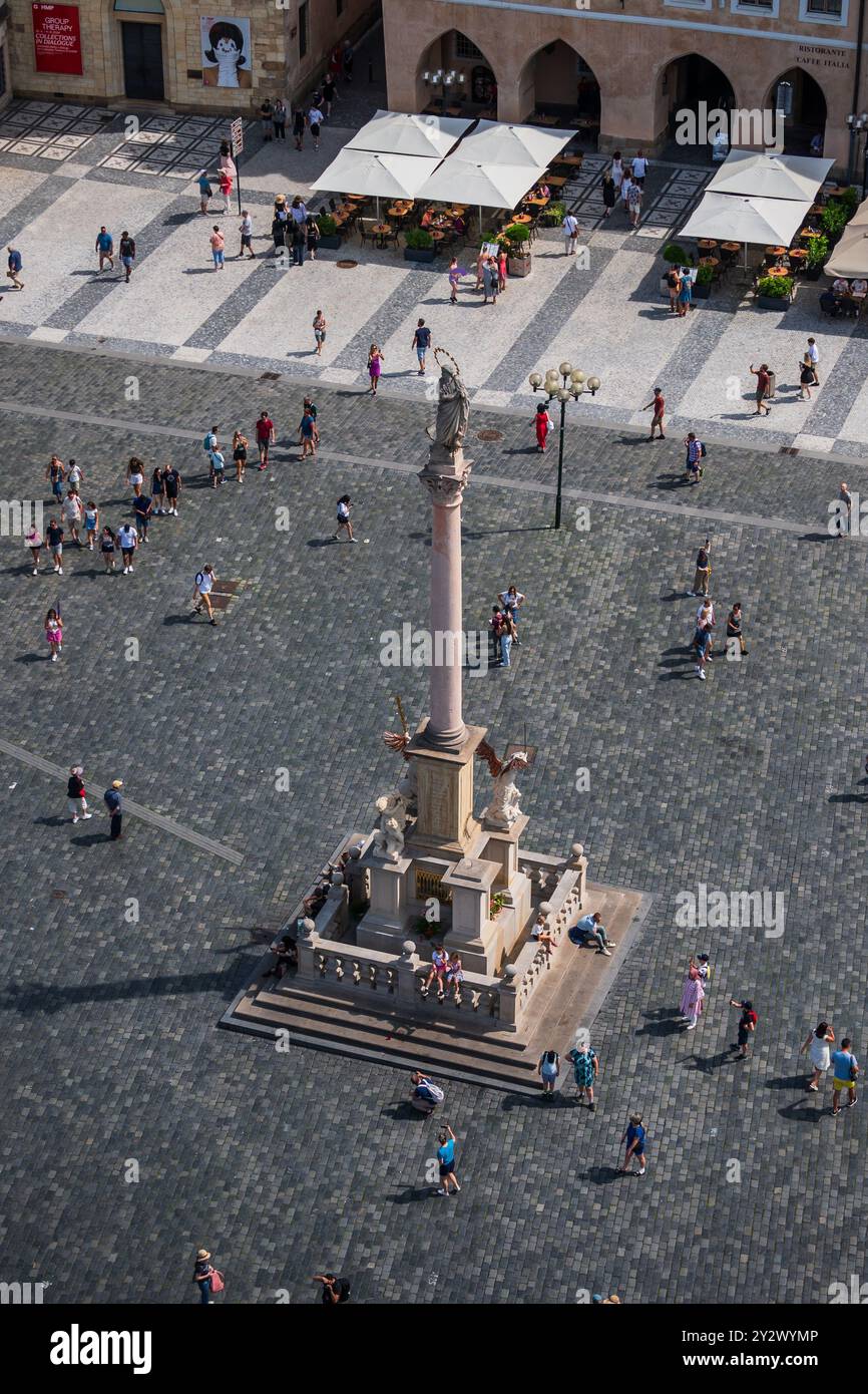 View of The Marian Column (Mariánský sloup) from Astronomical Clock ...