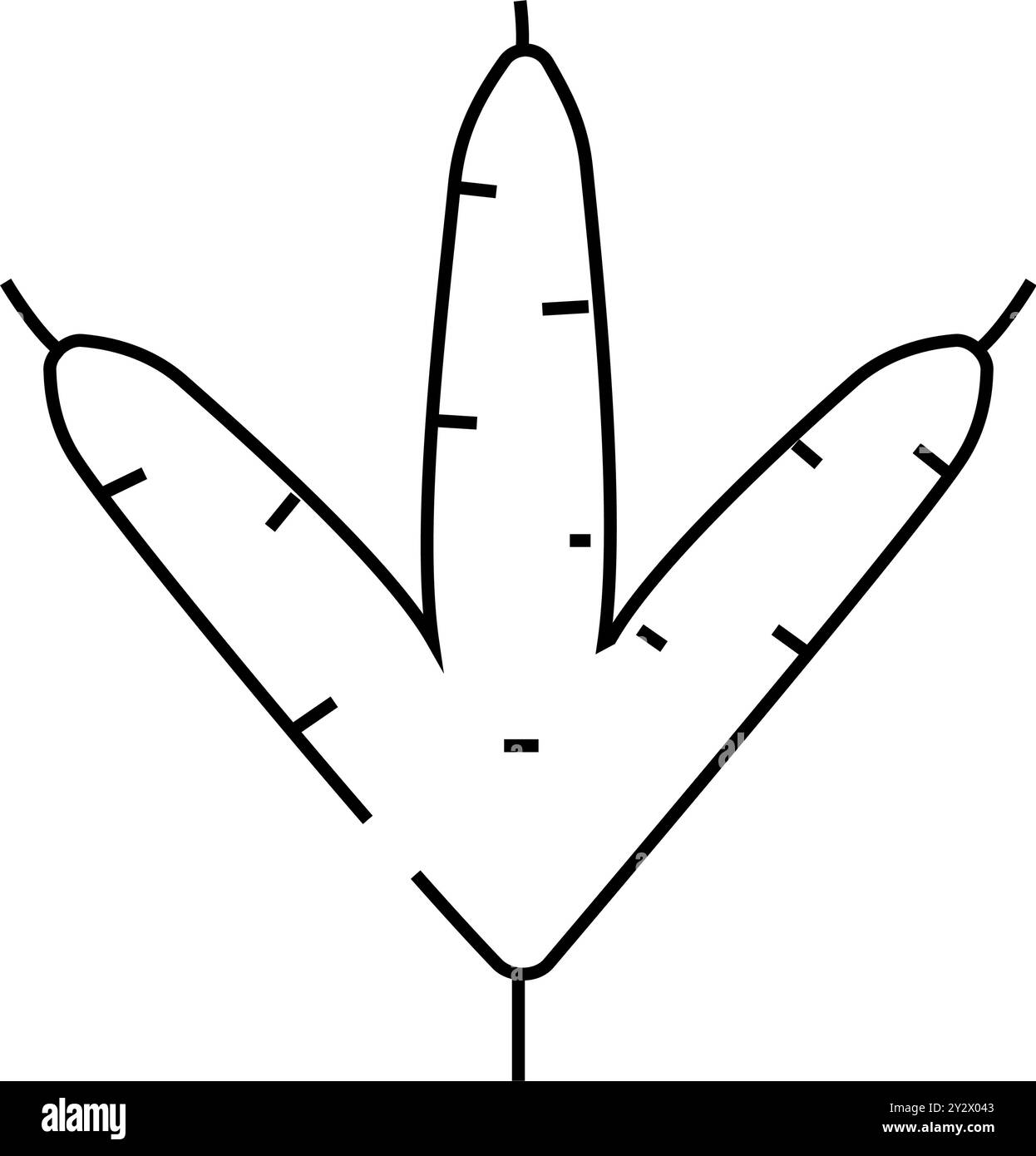 bird hoof print line icon vector illustration Stock Vector Image & Art ...