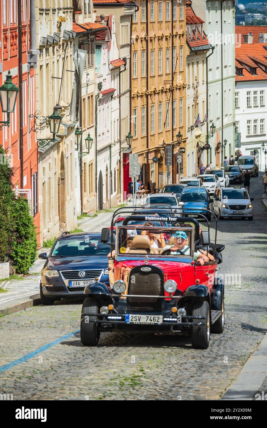 Classic car tours in Prague Stock Photo - Alamy