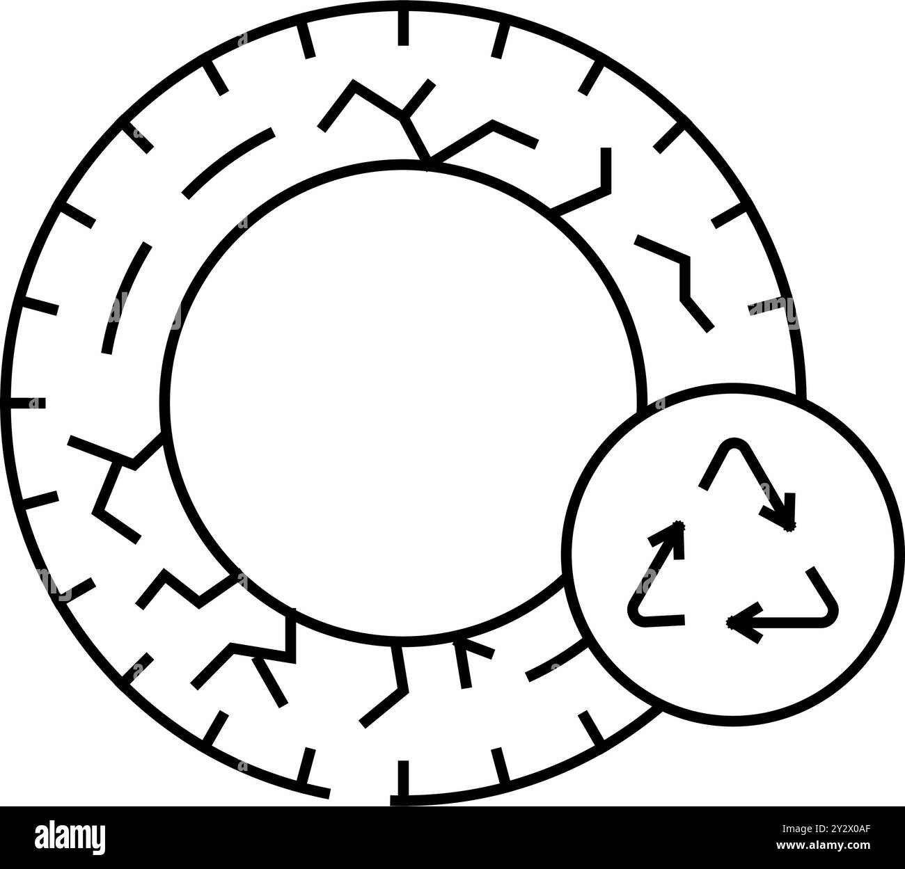 car tires recycling waste line icon vector illustration Stock Vector ...