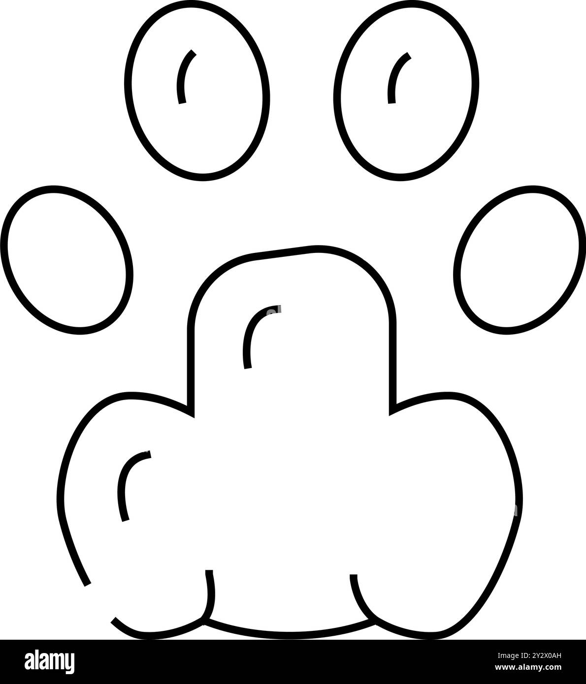 cat pet hoof print line icon vector illustration Stock Vector Image ...
