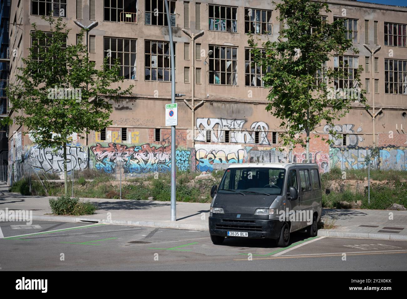 An old second generation Fiat Ducato van from 1993 parked in the old ...
