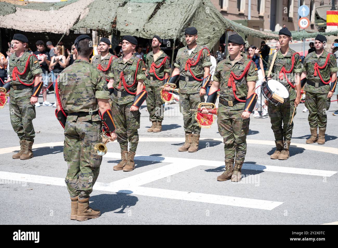 Nice image of soldiers of the military band of the Spanish army at the ...