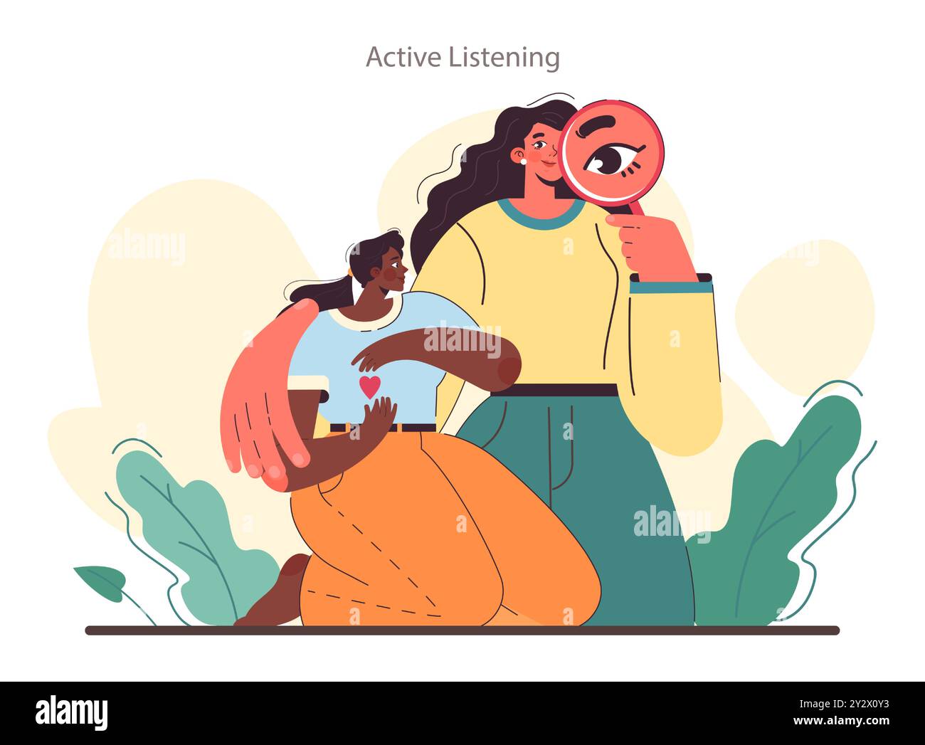 Conflict resolution skill development. Character with active listening ...