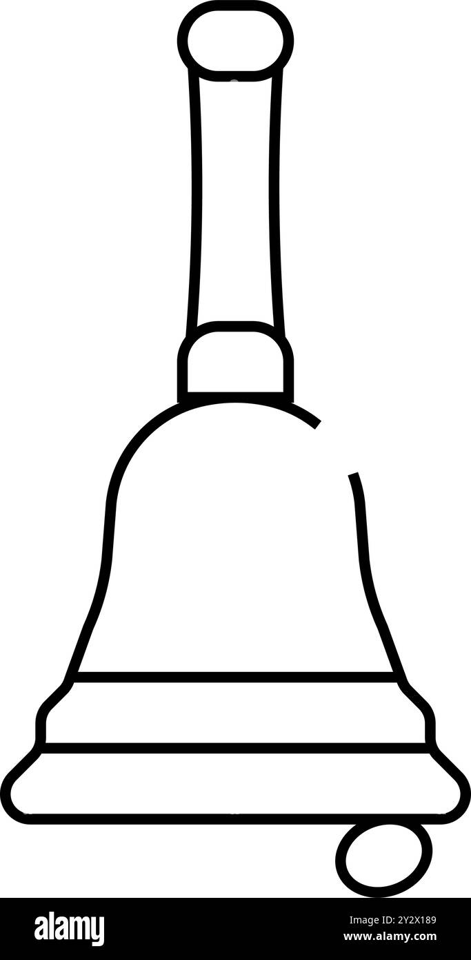 graduation bell line icon vector illustration sign Stock Vector Image ...