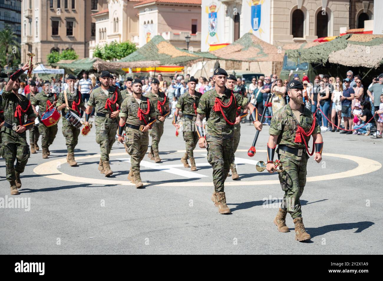 Parade of the military band of the Spanish army at the open days at the ...