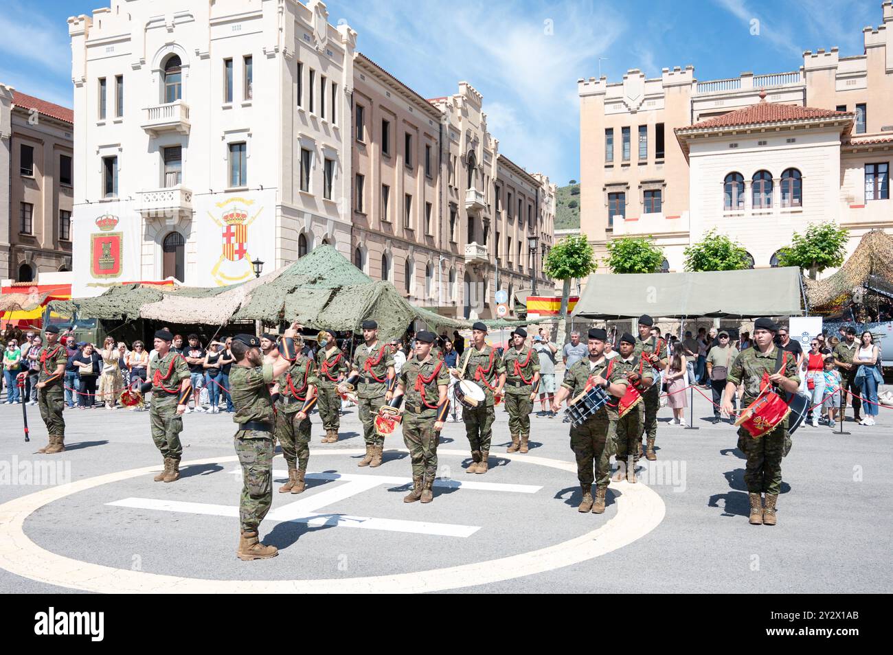 Nice image of the military band of the Spanish army at the open days of ...
