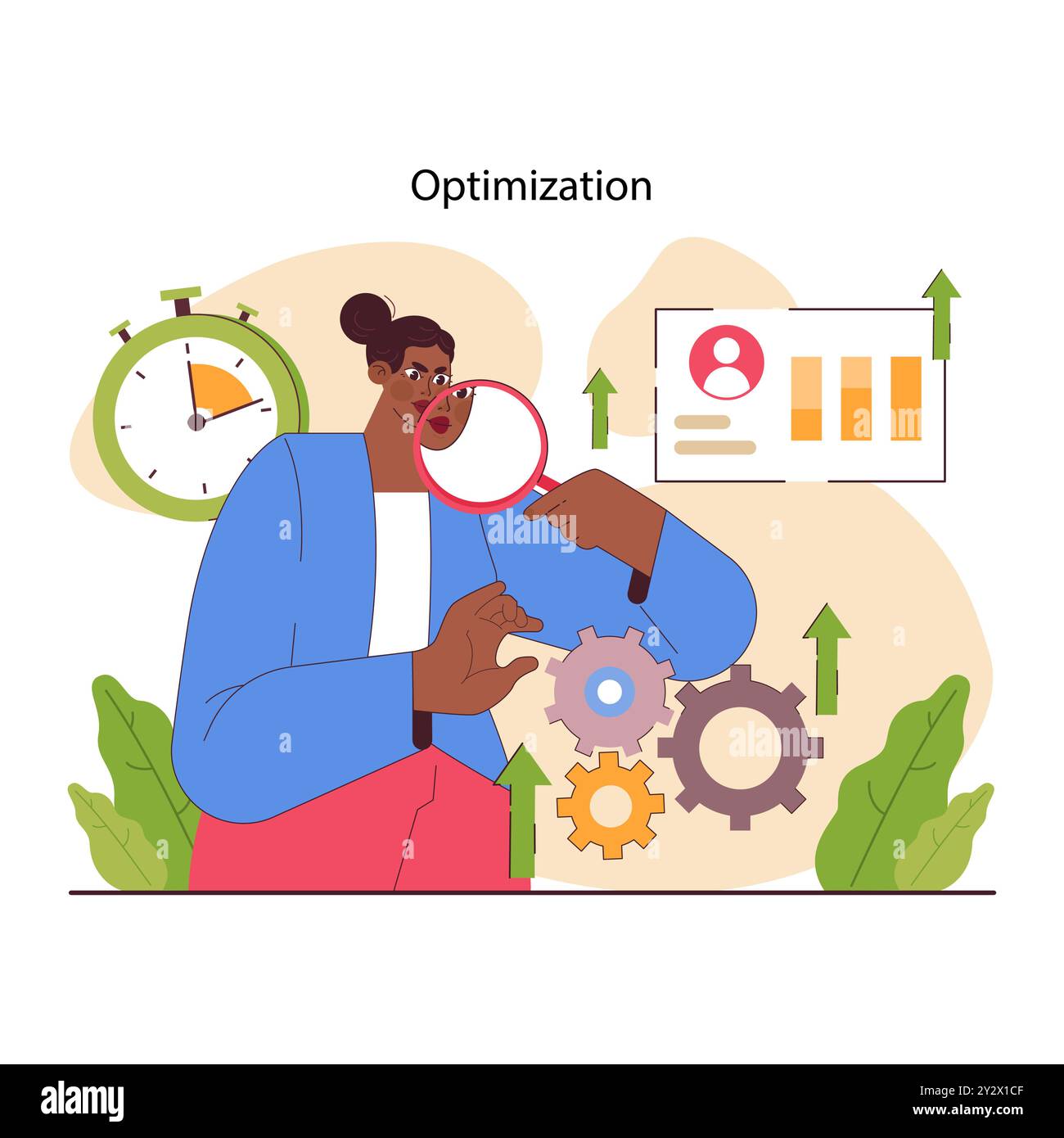 Business processes optimization. Productive employee with efficient work method. Corporate flow ...