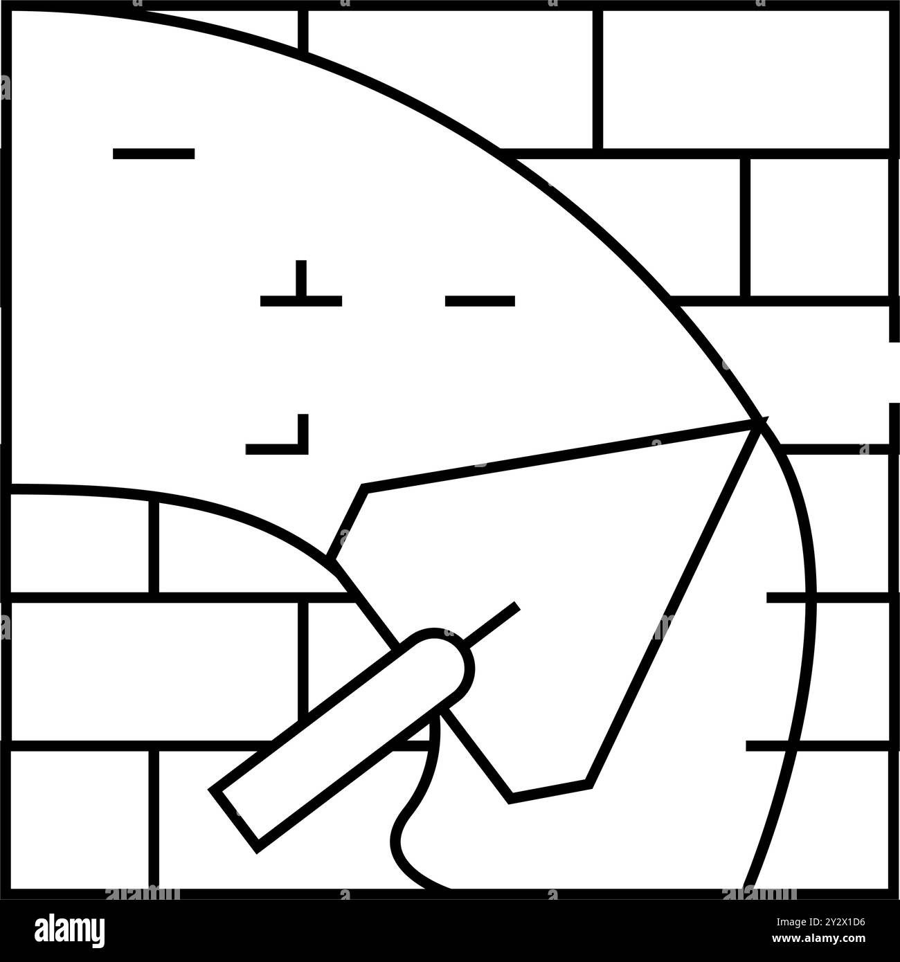 wall plaster line icon vector black illustration Stock Vector Image ...