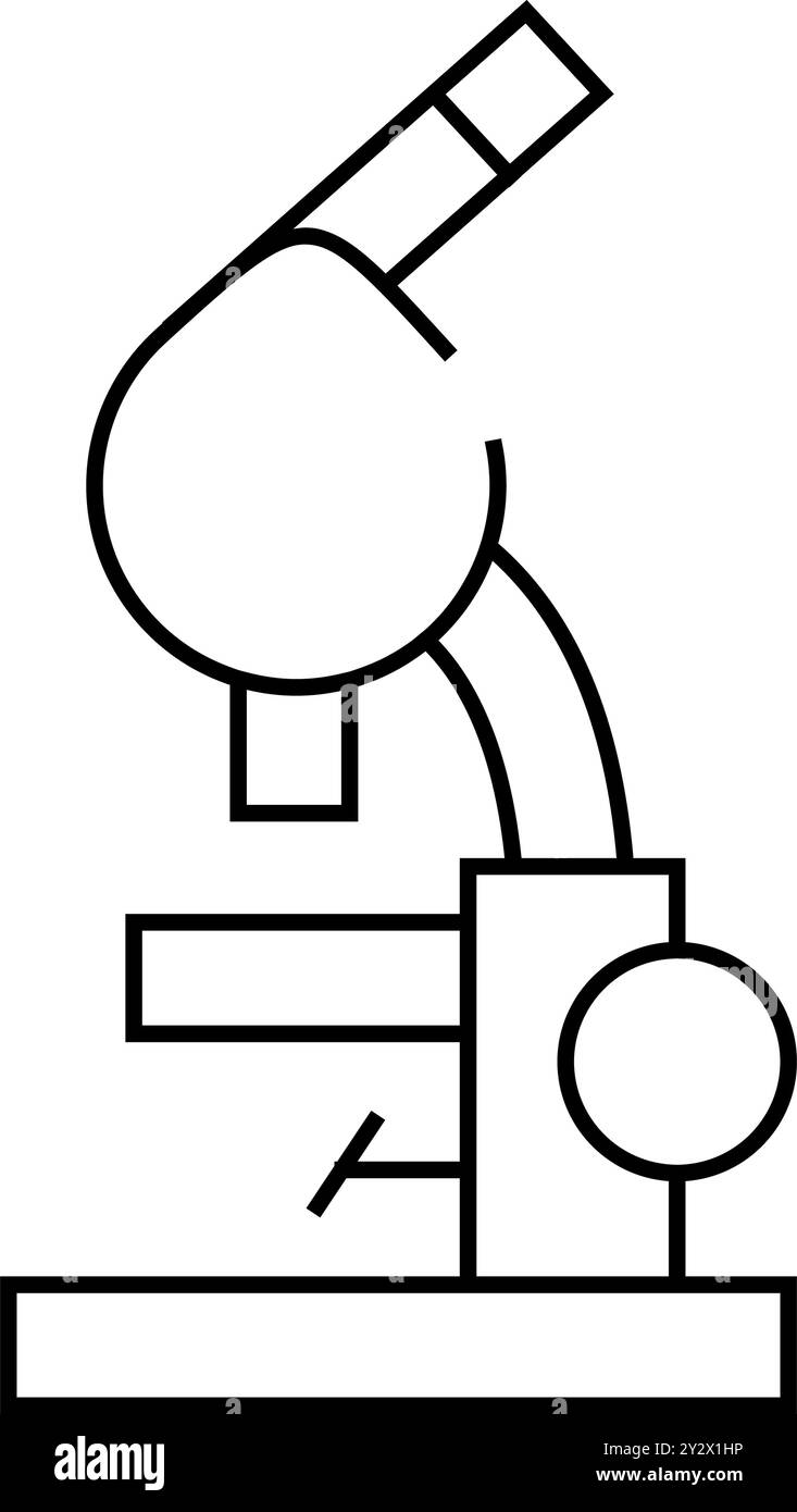 biology microscope line icon vector black illustration Stock Vector ...