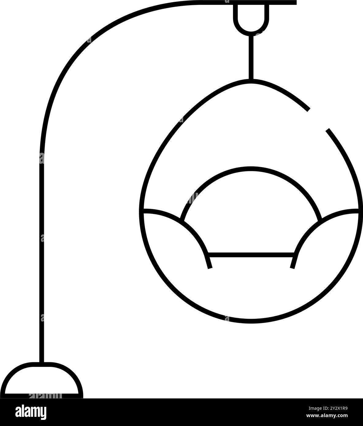 hanging chair line icon vector black illustration Stock Vector Image ...