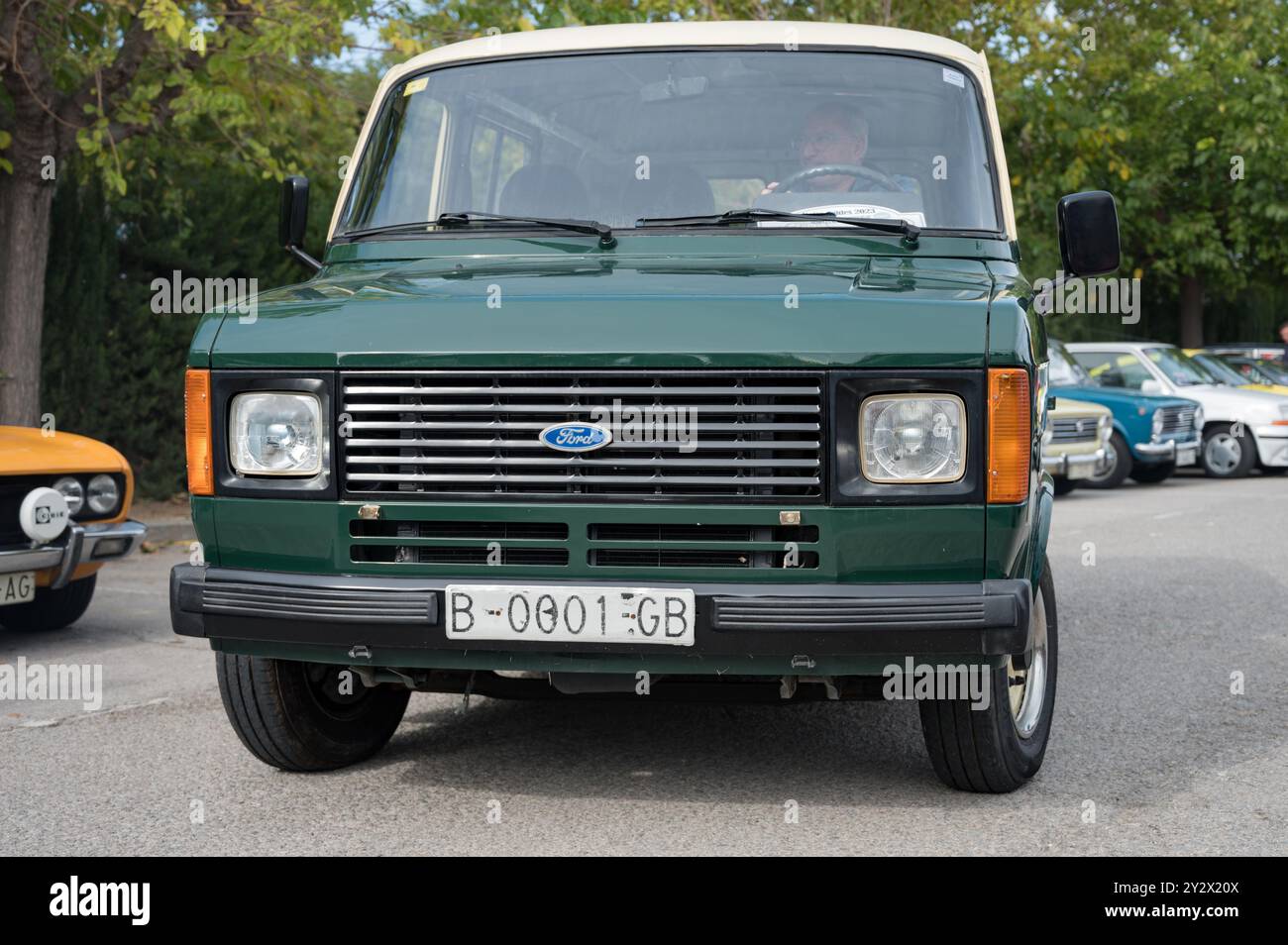 Front view of a nice and classic second generation Ford Transit van on ...