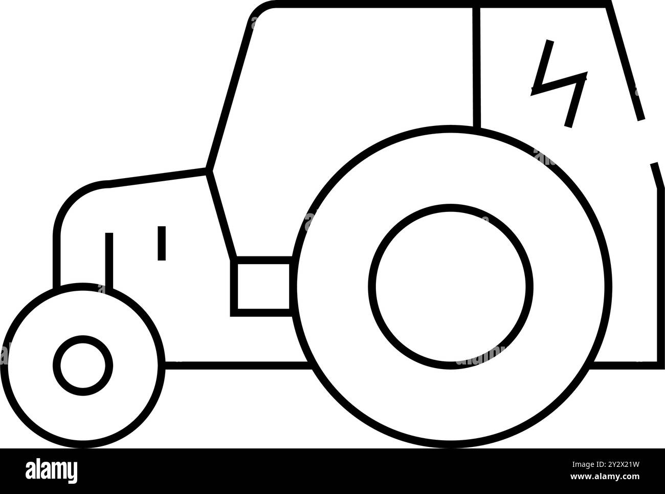 electric tractor line icon vector black illustration Stock Vector Image ...