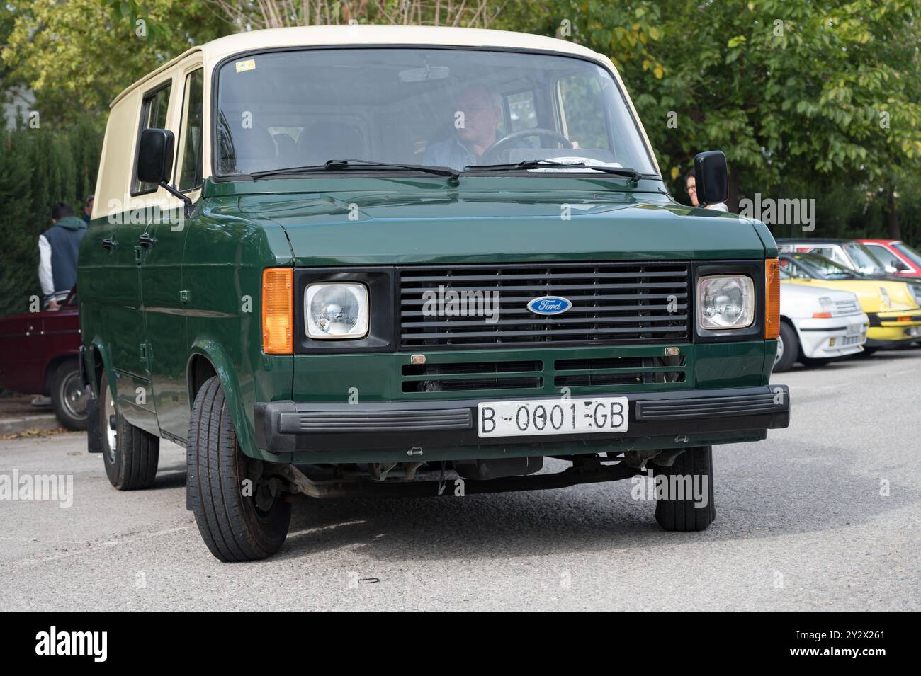 Front view of a nice and classic second generation Ford Transit van on ...