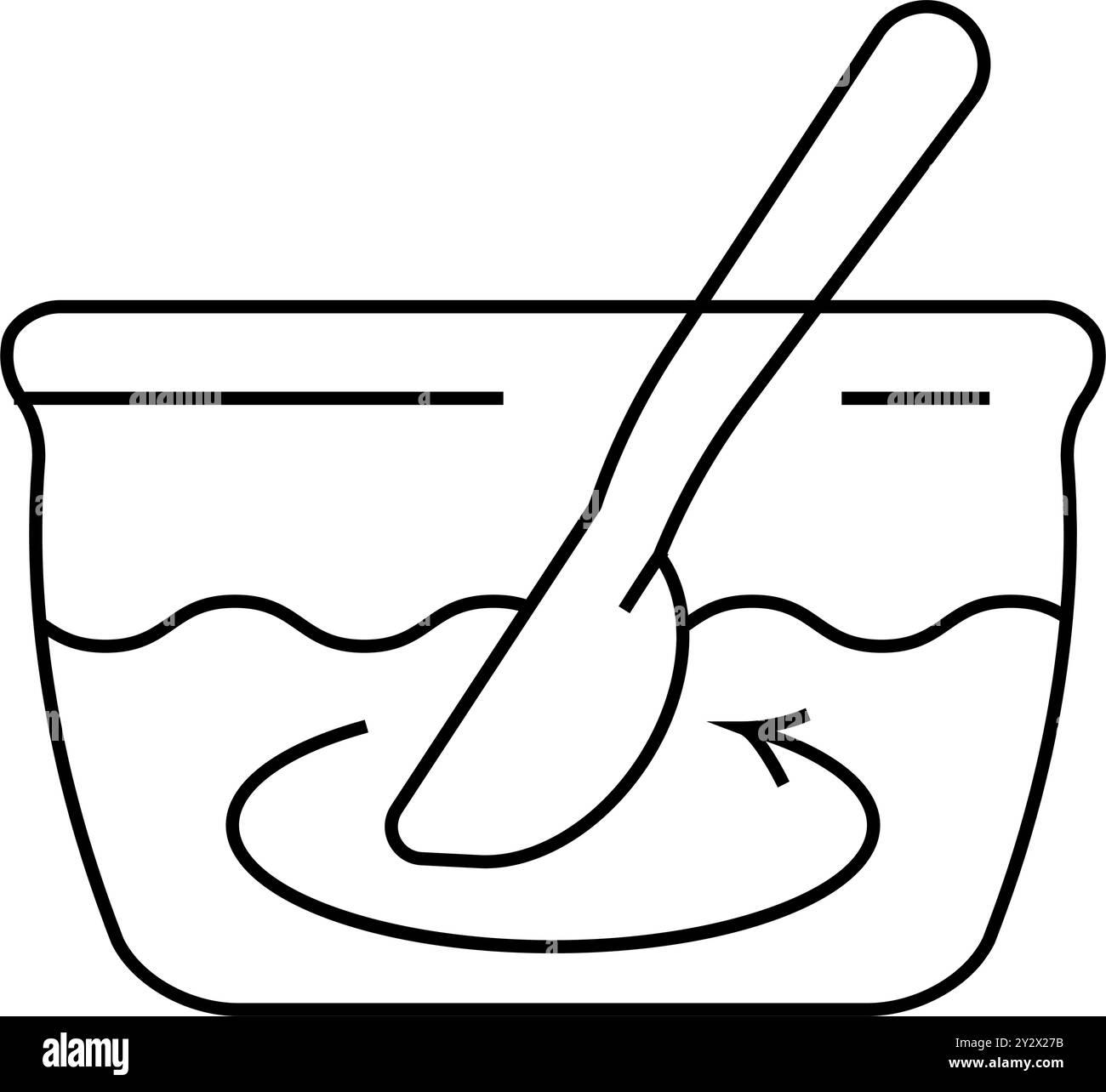 mixing ingredient of dumpling line icon vector illustration Stock ...