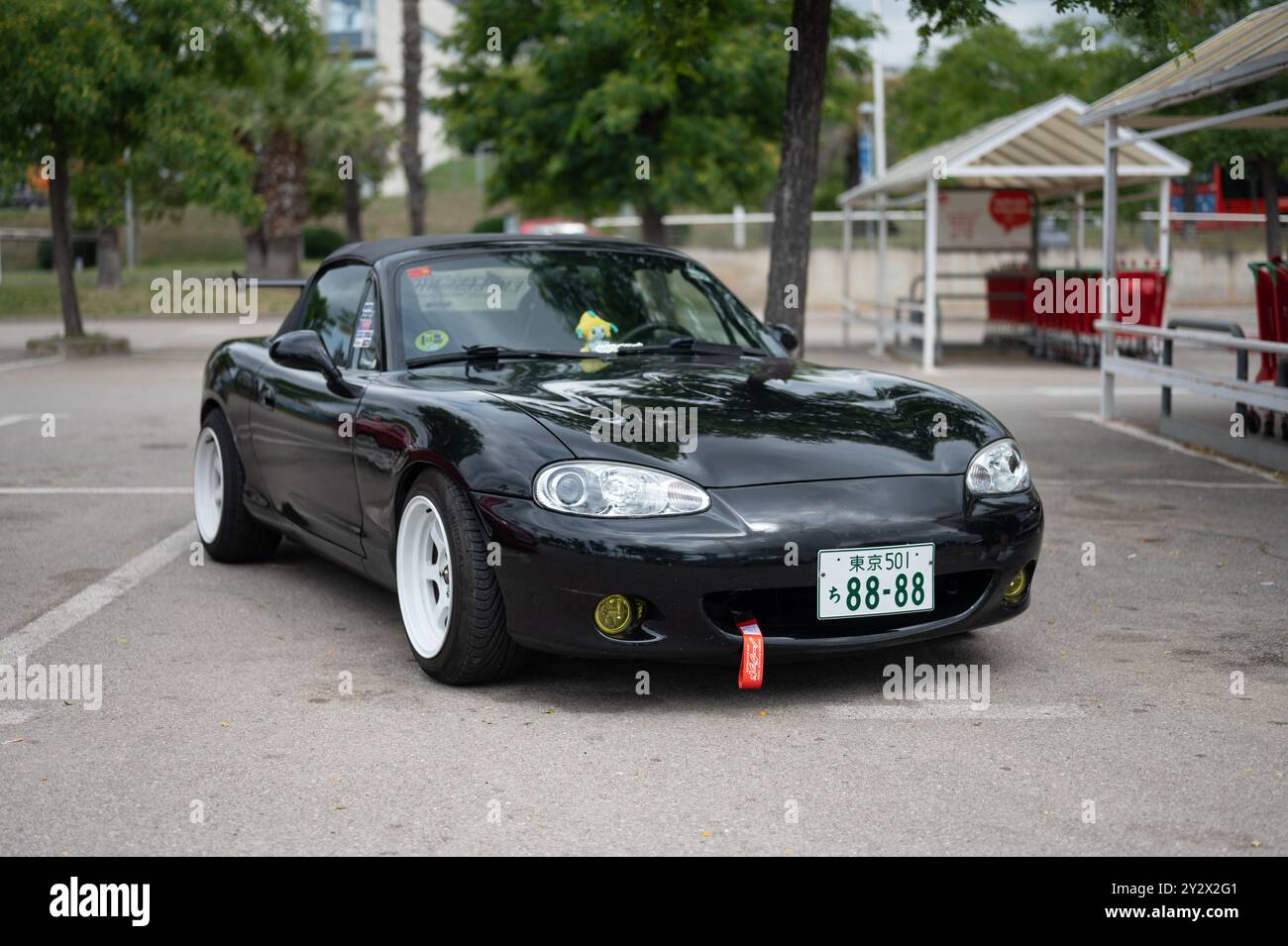 Detail of the legendary small Japanese convertible two-seater sports ...