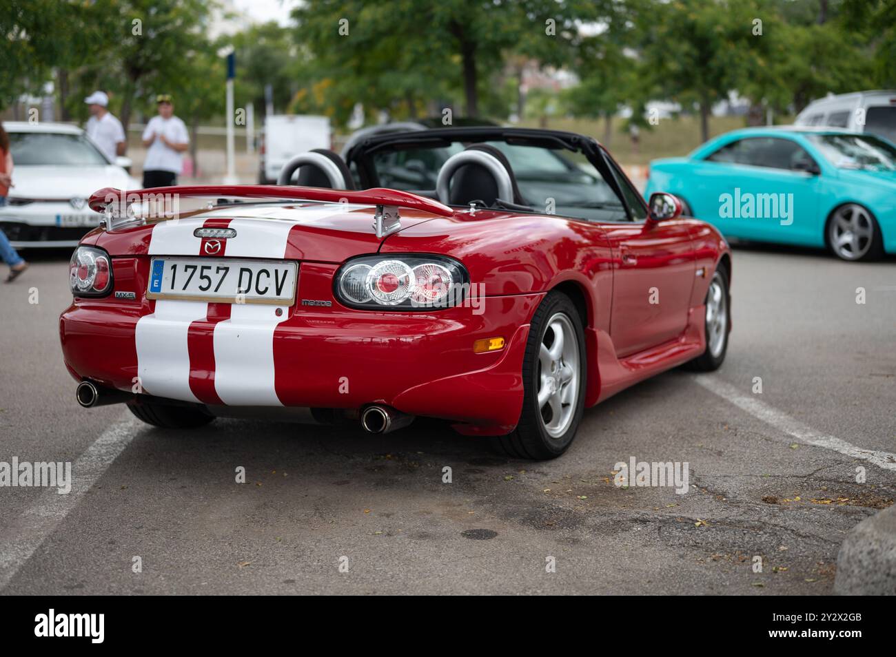 Rear view of a Japanese convertible two-seater sports car, the second ...