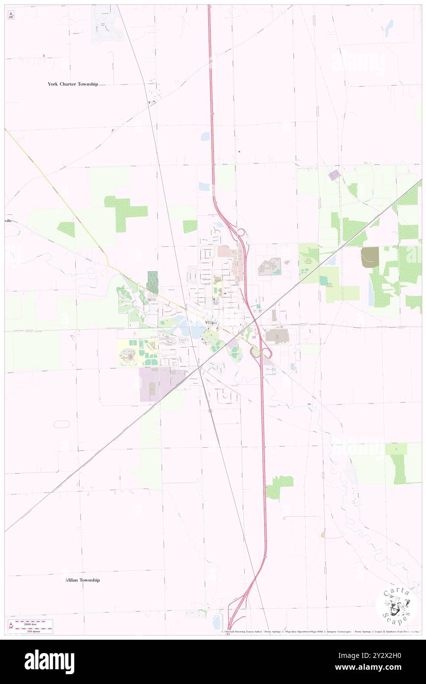 Map of milan michigan hi-res stock photography and images - Alamy