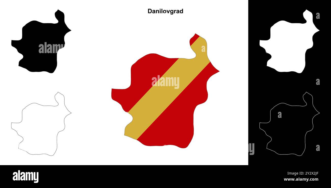Danilovgrad vector outline map hi-res stock photography and images - Alamy