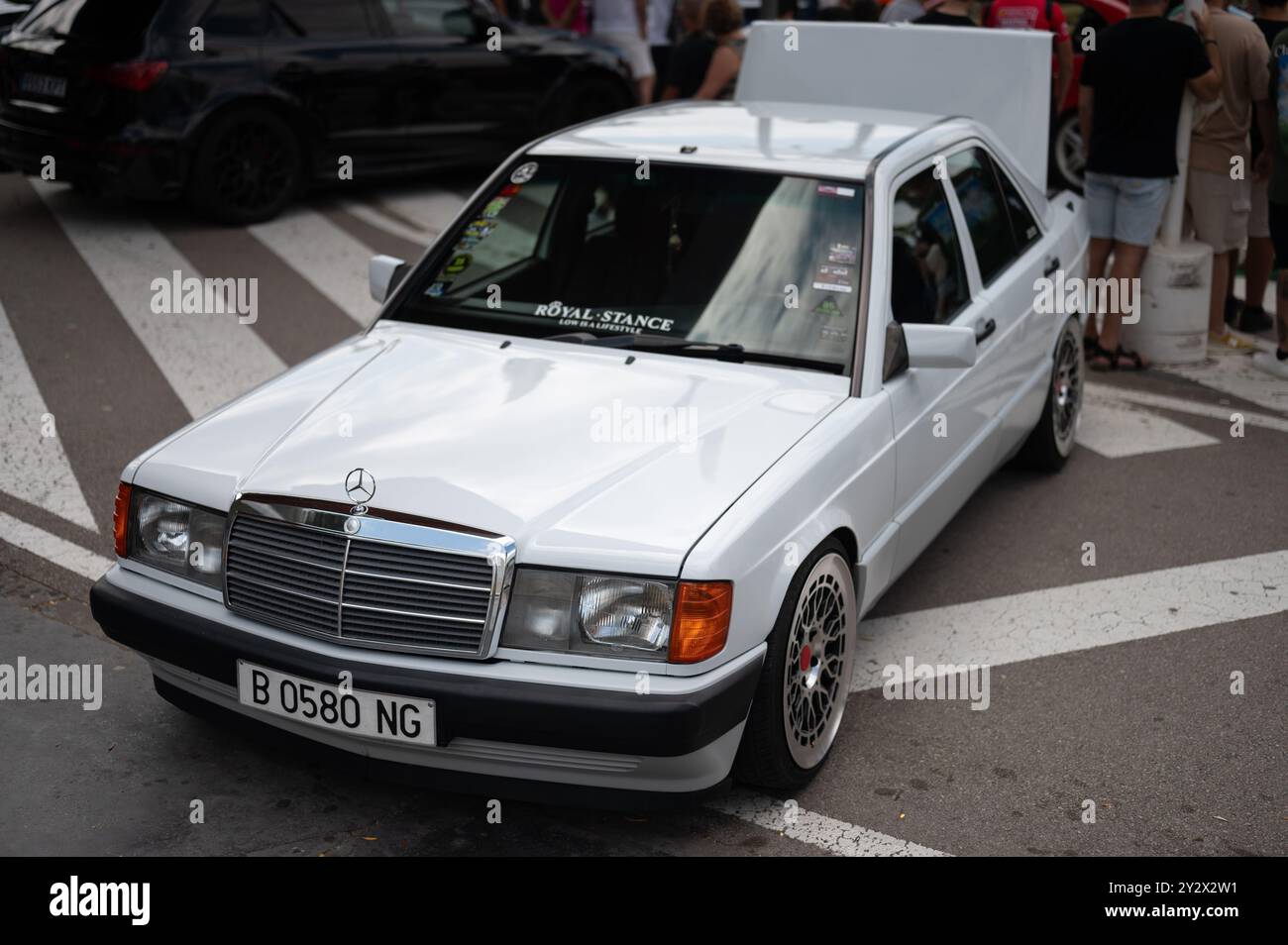 Spectacular white Mercedes Benz W124, it is a classic German luxury car ...