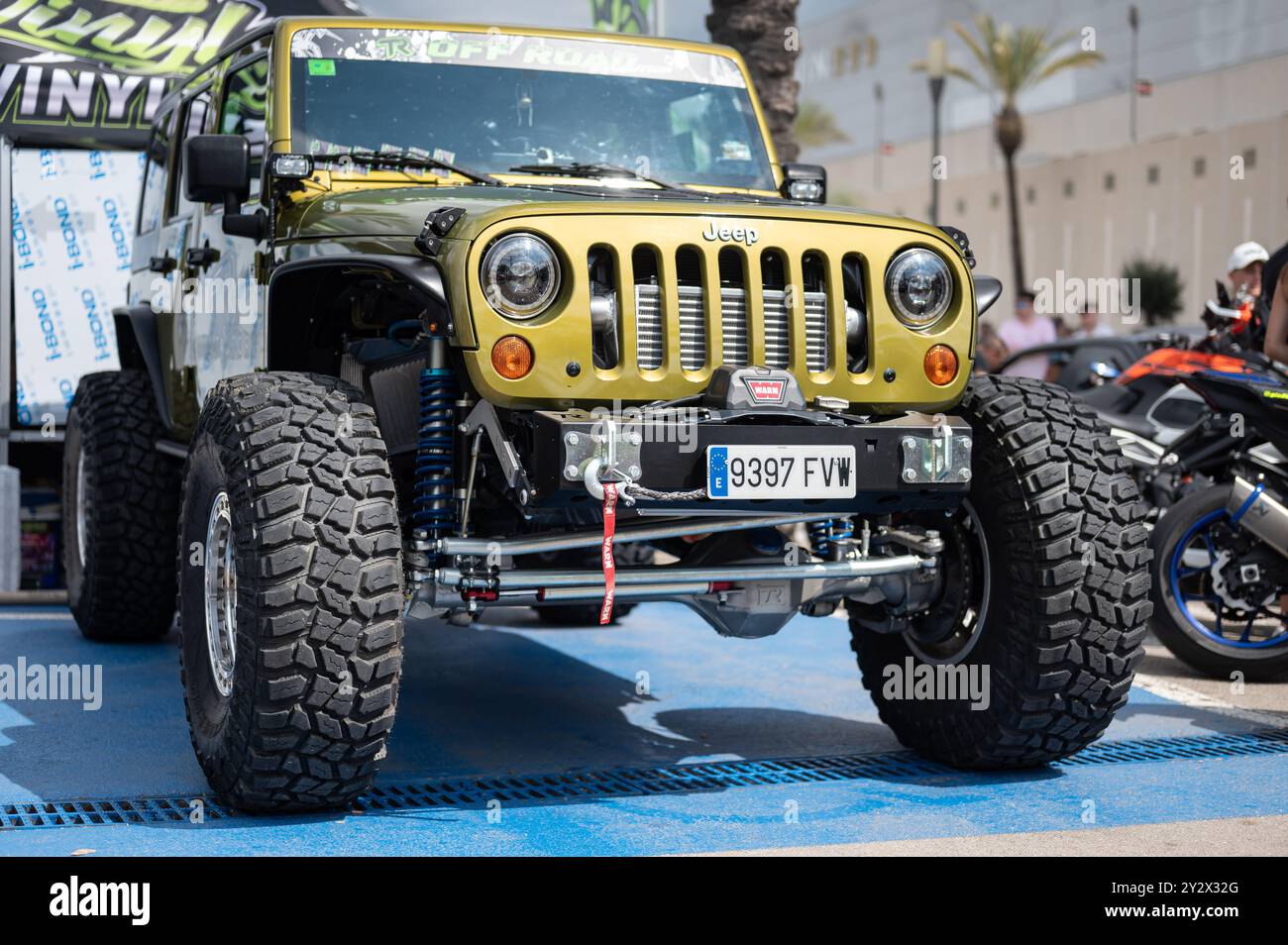 Jeep Wrangler JK 2007 third generation yellow color tuned with wheels ...