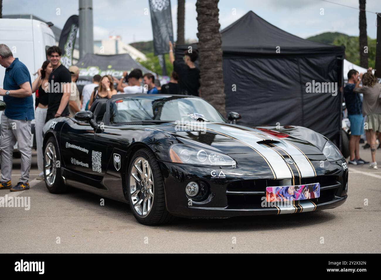 Detail of a spectacular second generation Dodge Viper ZB I, black with ...