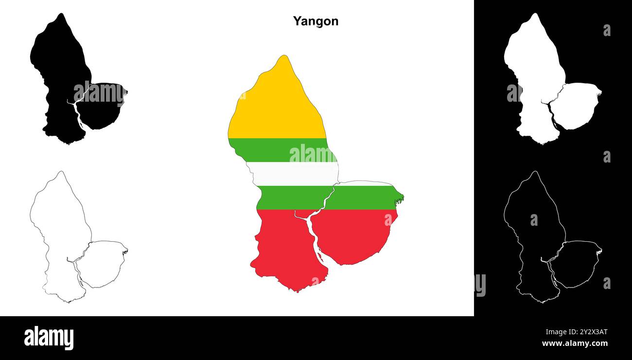 Yangon blank outline map set Stock Vector Image & Art - Alamy