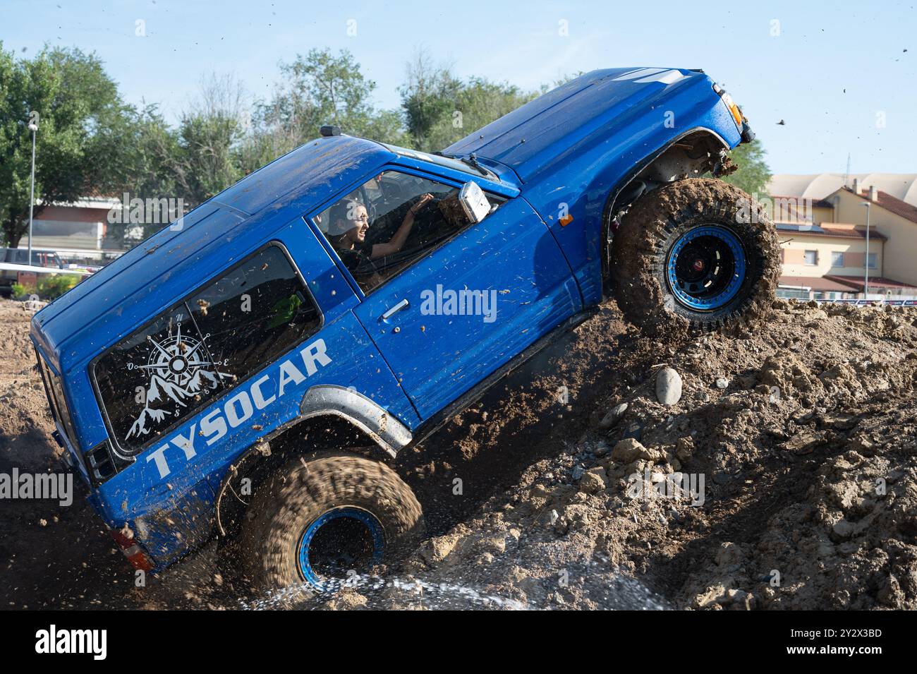Side view of a brutal fourth-generation Nissan Patrol GR Y60 off-road ...