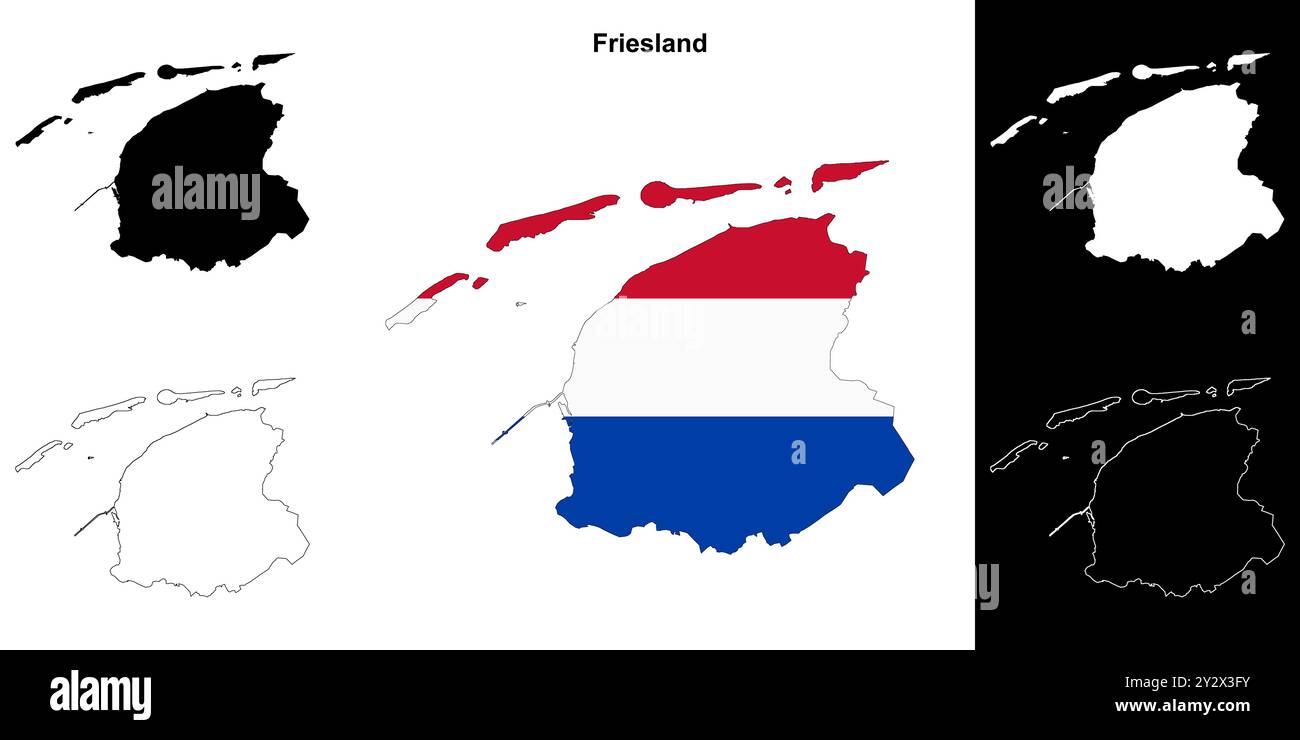 Friesland province outline map set Stock Vector Image & Art - Alamy