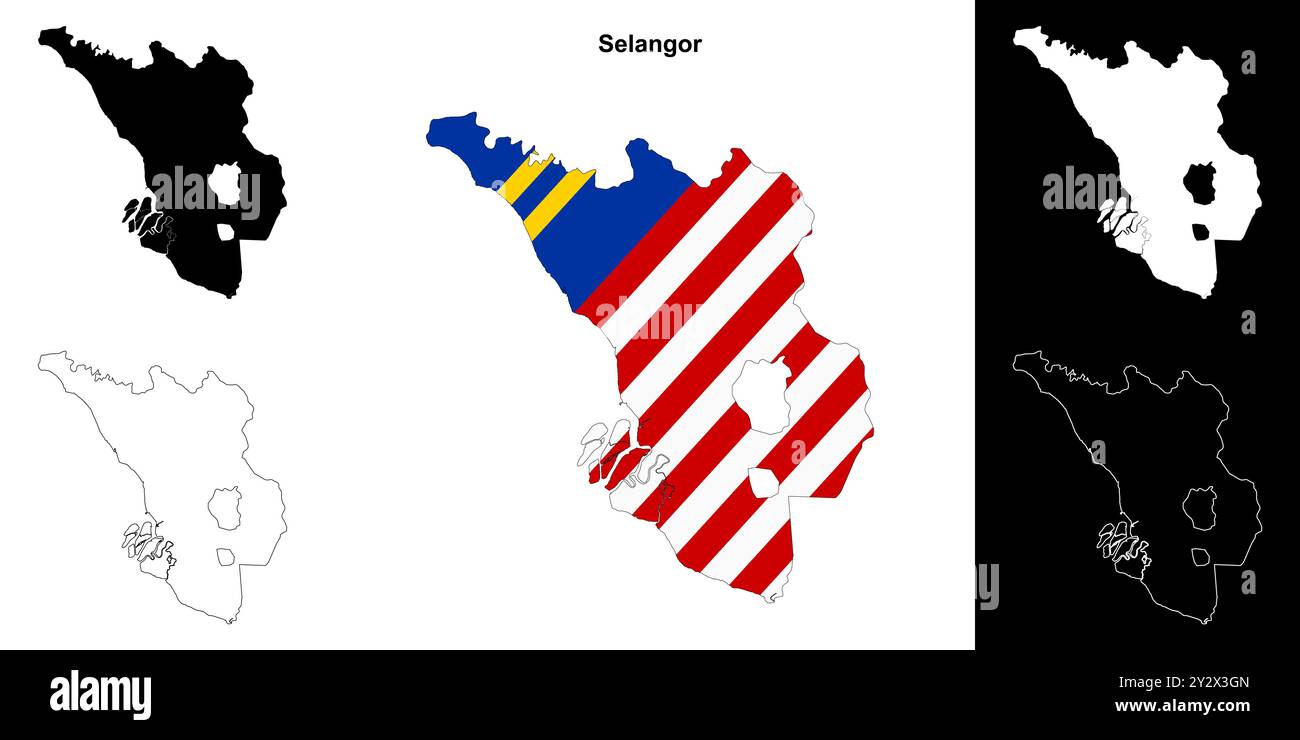Selangor state outline map set Stock Vector Image & Art - Alamy