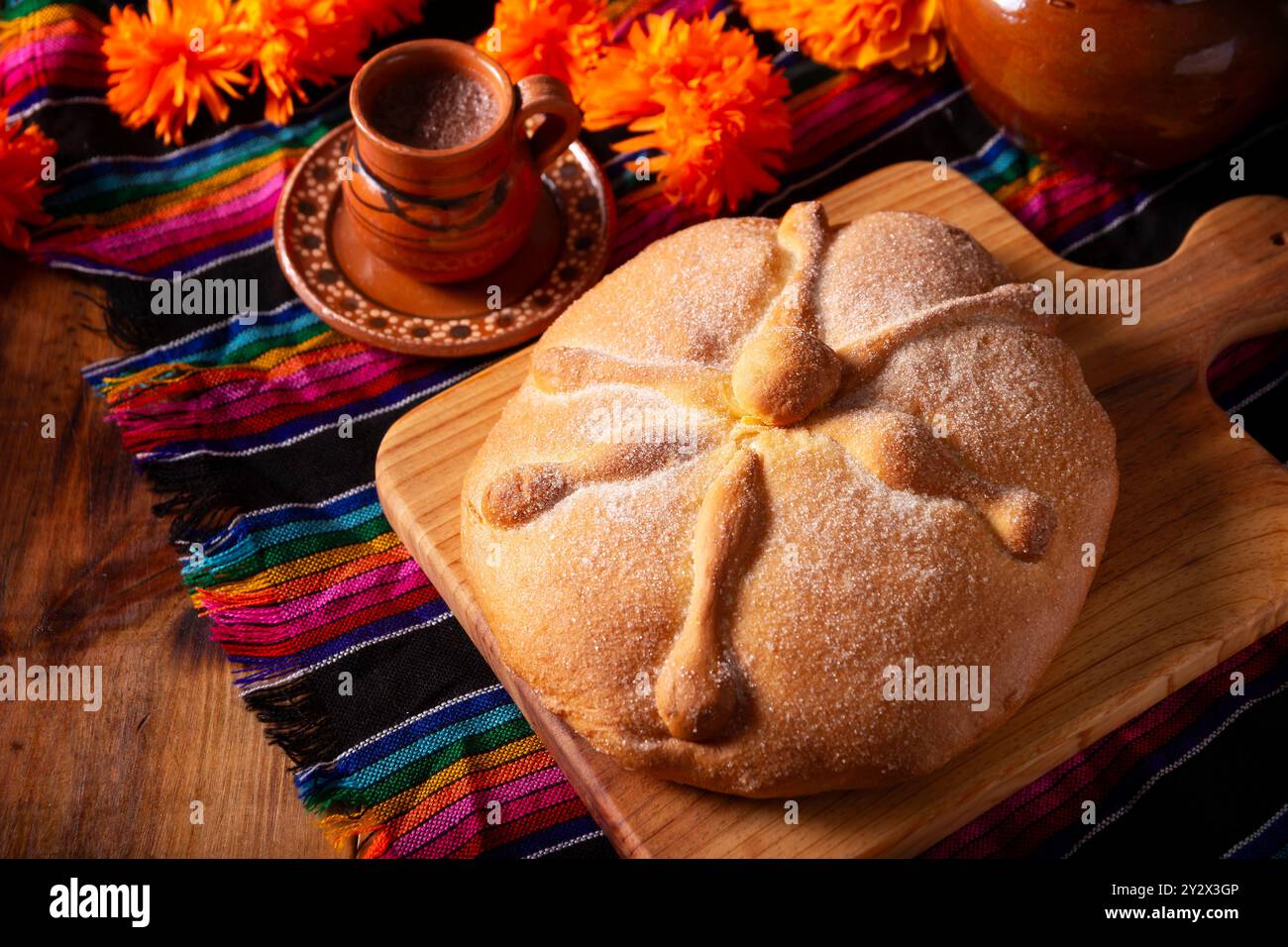 Pan de Muerto. Typical Mexican sweet bread that is consumed in the ...