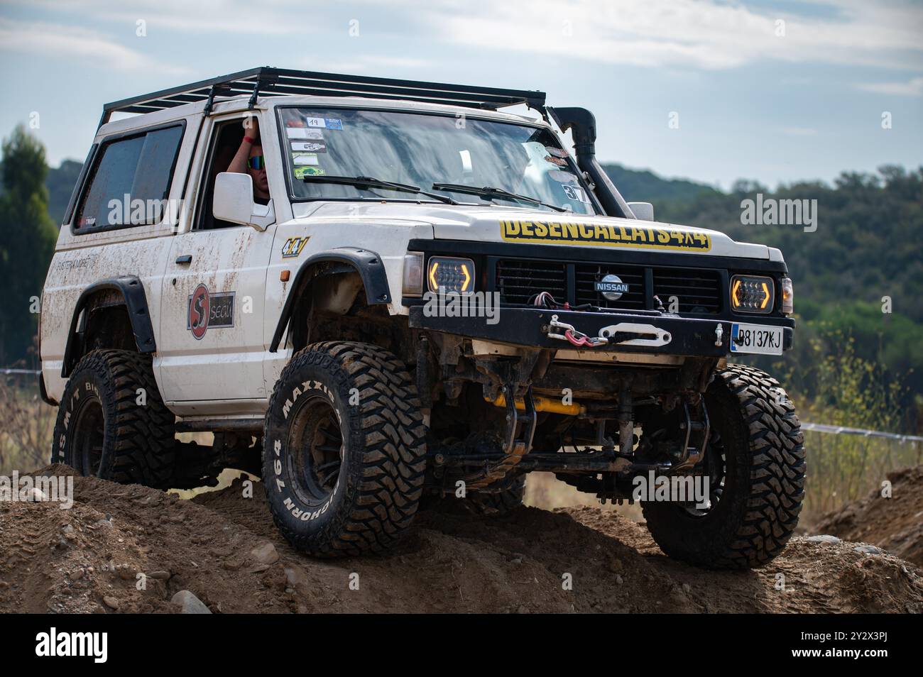 Front view of a classic third generation Nissan Patrol Series 260 off ...