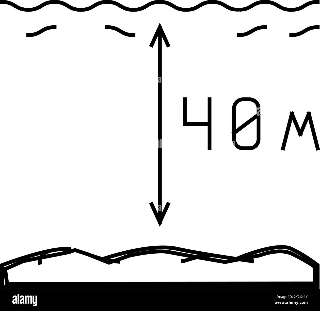 maximum diving depth on course line icon vector illustration Stock ...