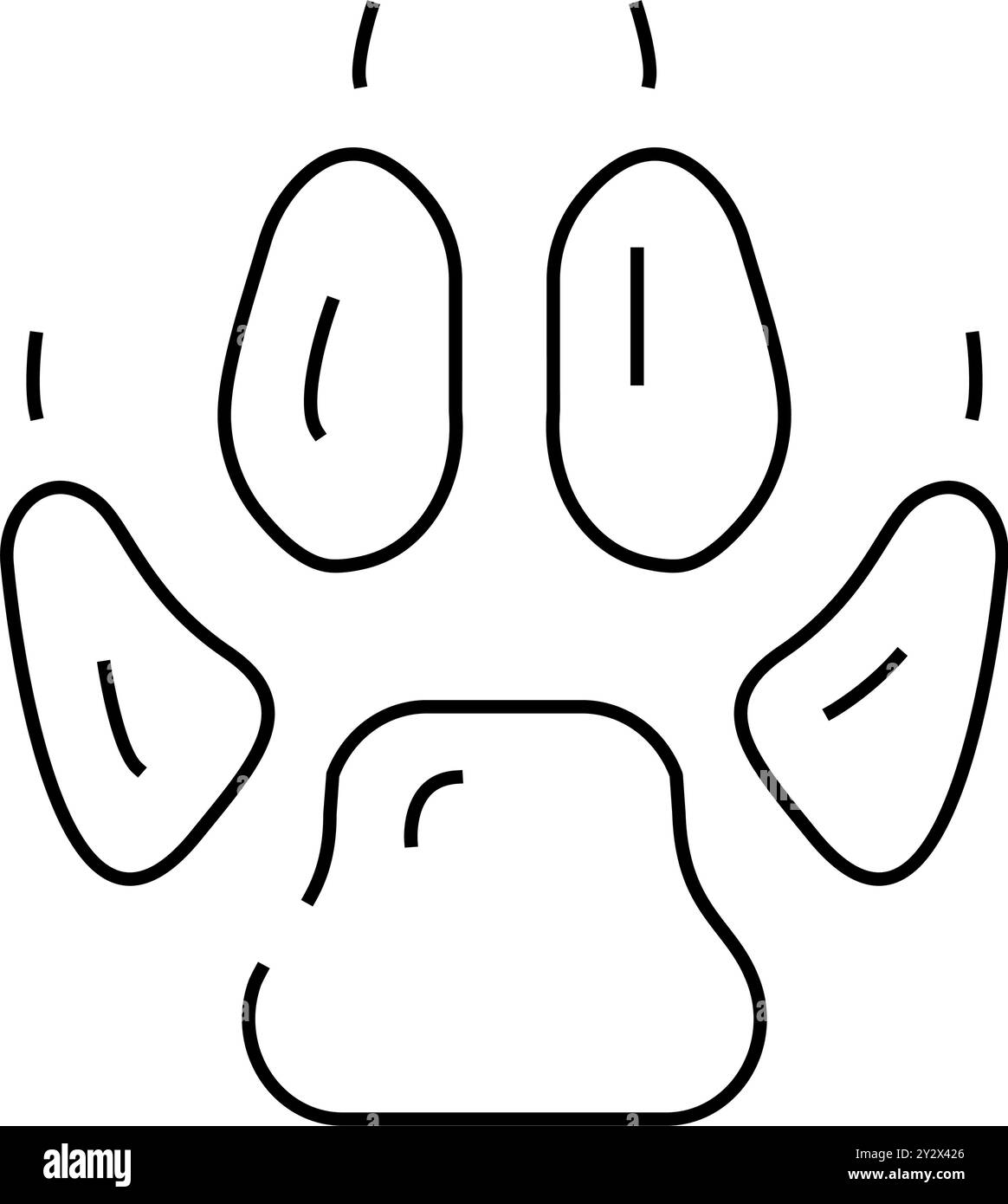 fox animal hoof print line icon vector illustration Stock Vector Image ...