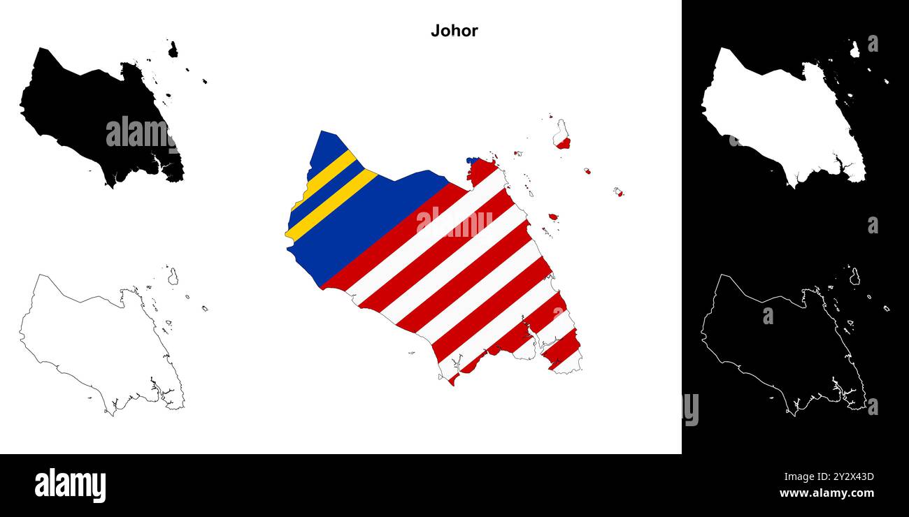 Johor state outline map set Stock Vector Image & Art - Alamy