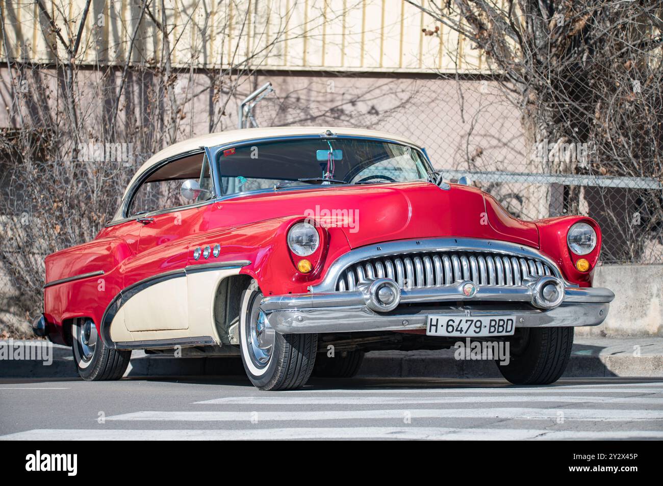 Front view of a classic American car Buick Special Riviera Coupe from ...