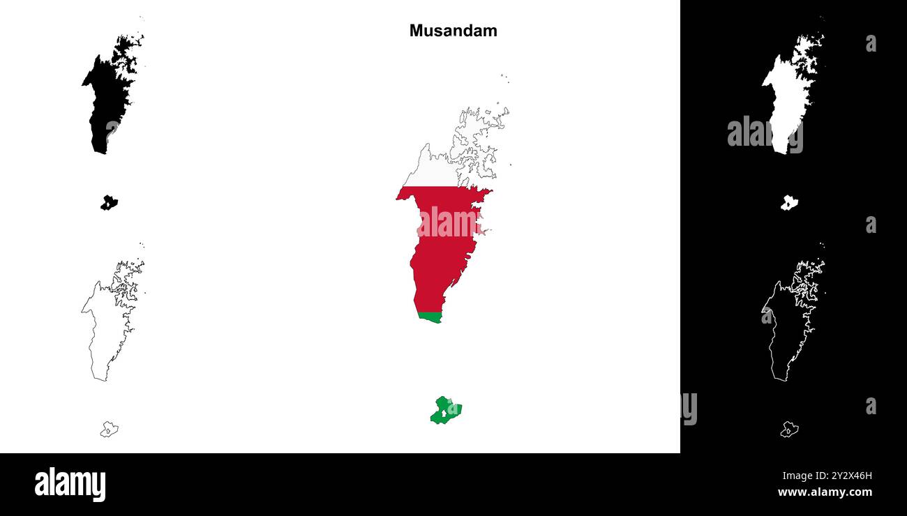 Musandam outline map hi-res stock photography and images - Alamy