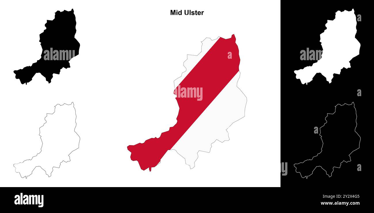 Mid Ulster outline map set Stock Vector Image & Art - Alamy