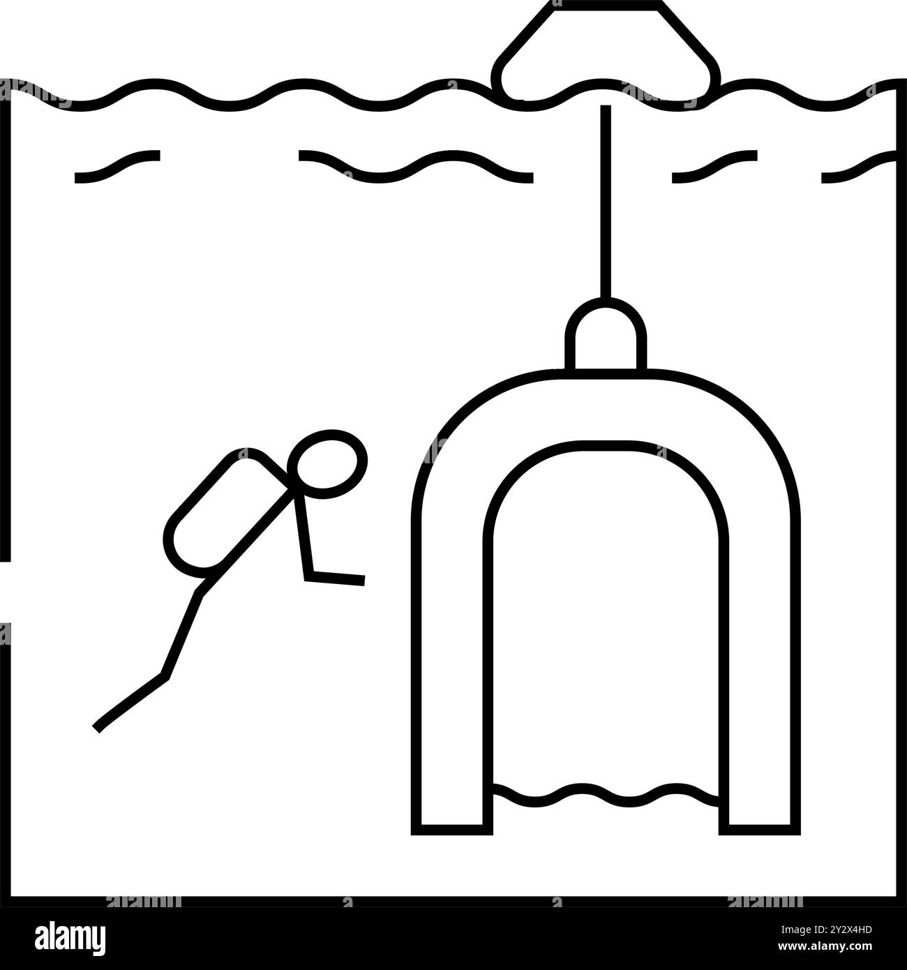 diving bell line icon vector illustration Stock Vector Image & Art - Alamy