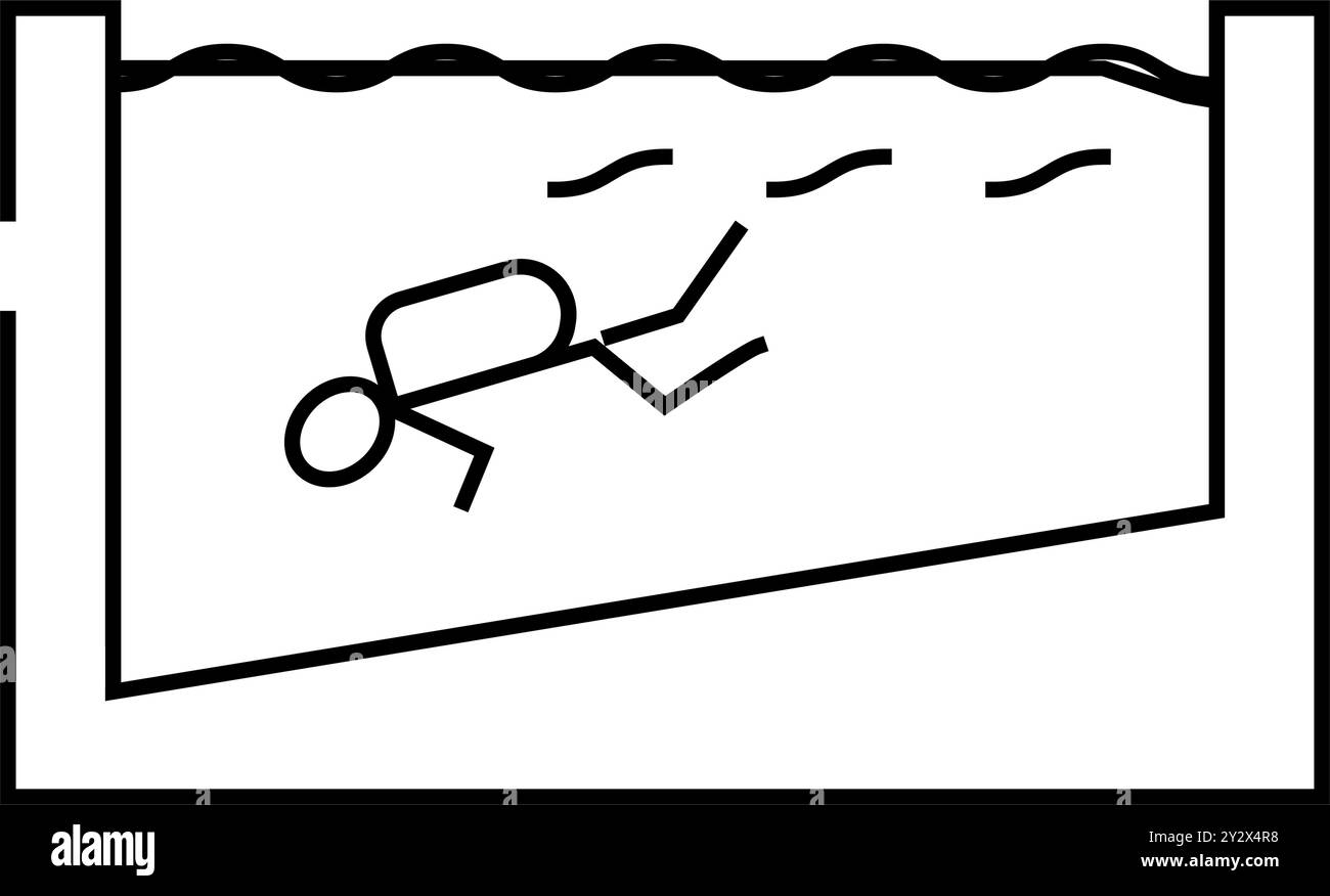 training in the pool line icon vector illustration Stock Vector Image ...