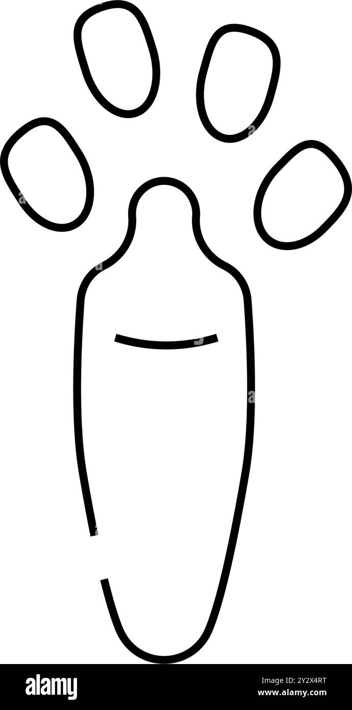 rabbit hoof print line icon vector illustration Stock Vector Image ...