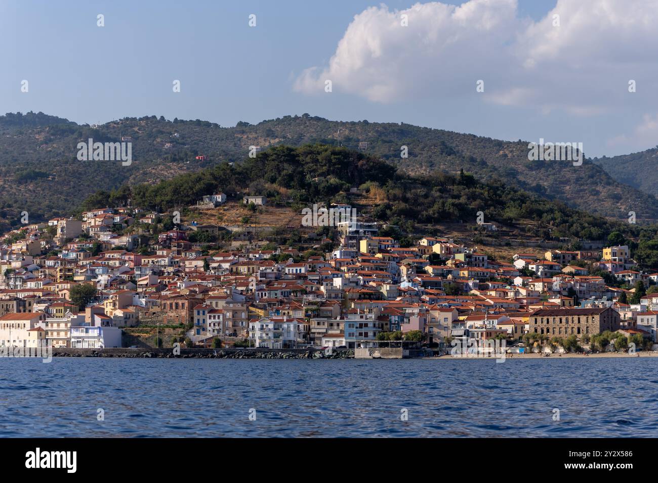 Mitilini, Lesbos Greek island, photographed from a speed boat Stock ...