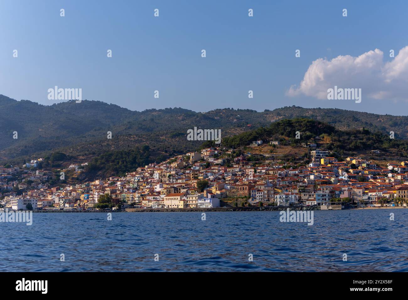 Mitilini, Lesbos Greek island, photographed from a speed boat Stock ...