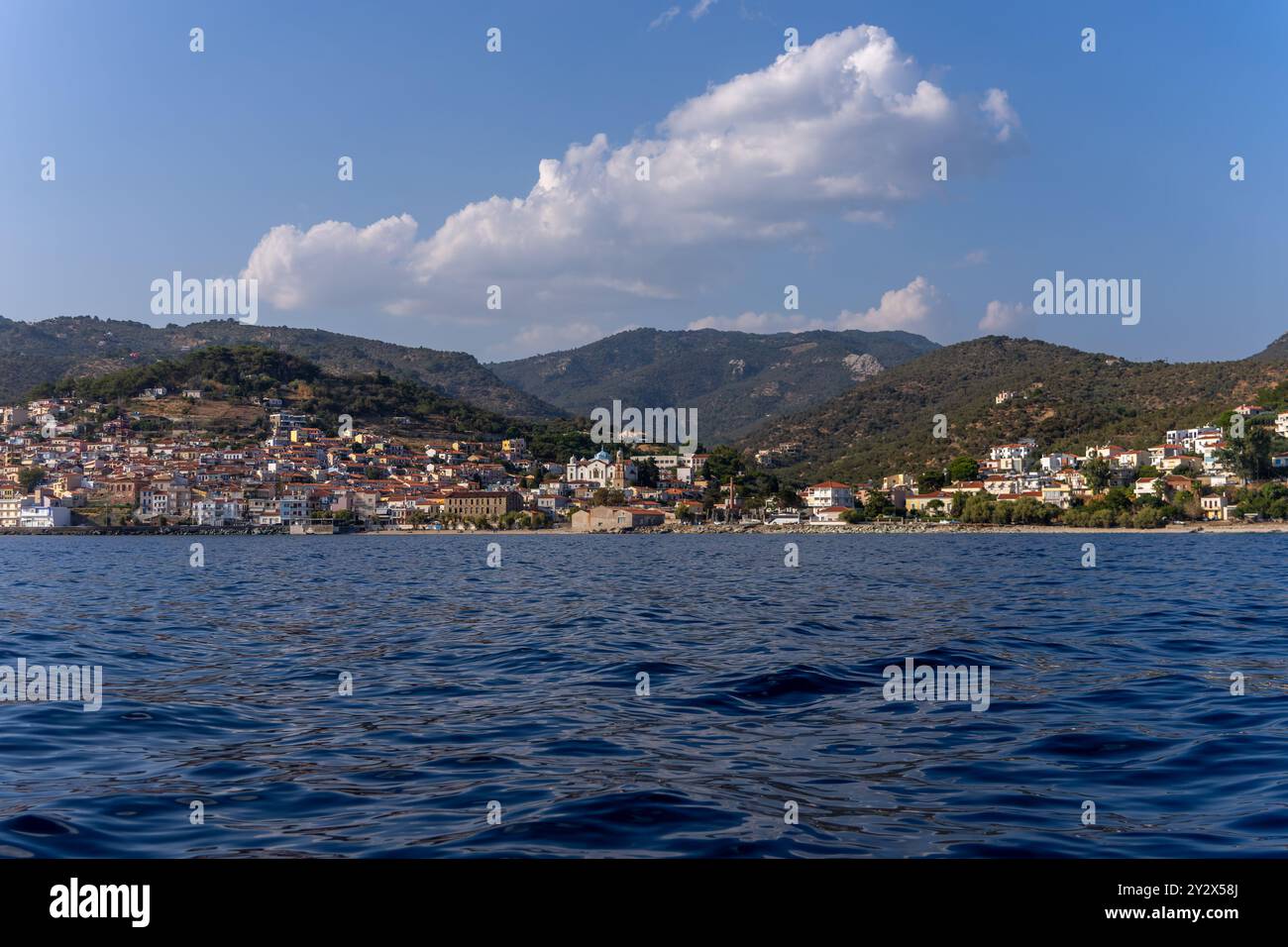 Mitilini, Lesbos Greek island, photographed from a speed boat Stock ...