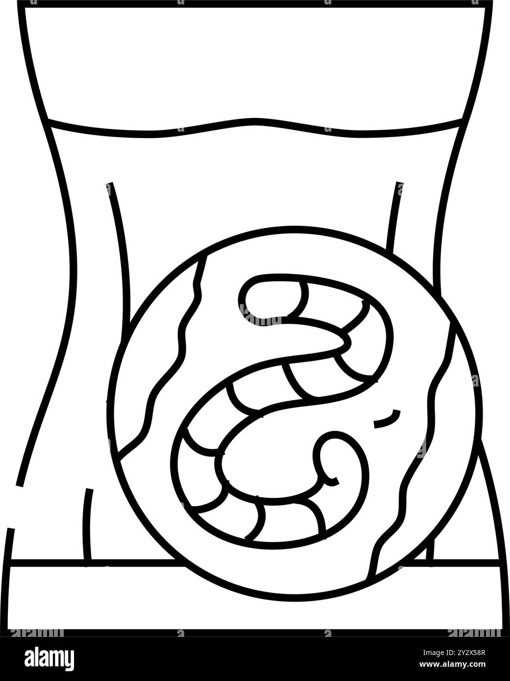 parasites in stomach line icon vector illustration Stock Vector Image ...