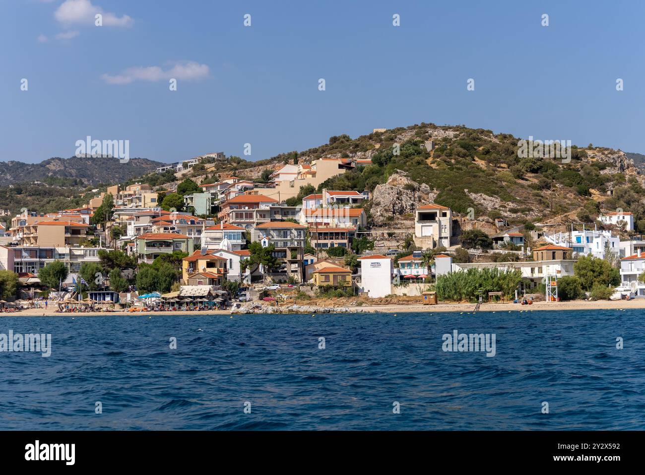Mitilini, Lesbos Greek island, photographed from a speed boat Stock ...