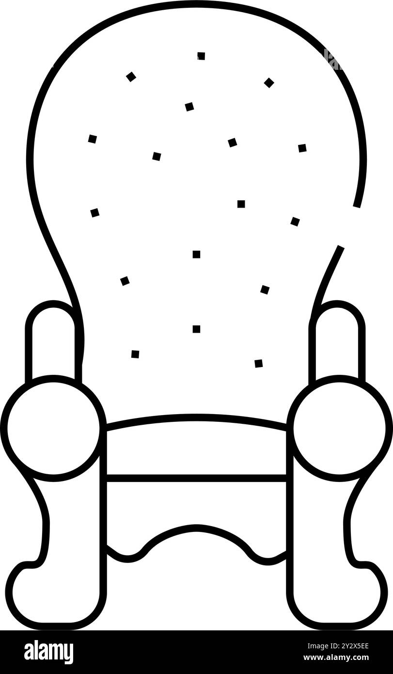king throne line icon vector black illustration Stock Vector Image ...