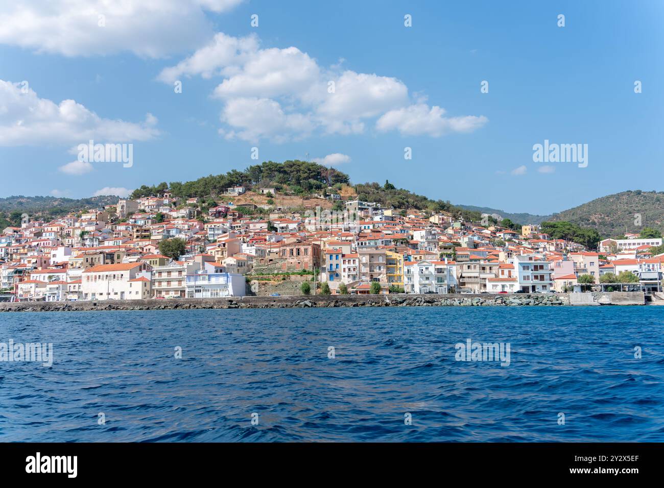 Mitilini, Lesbos Greek island, photographed from a speed boat Stock ...