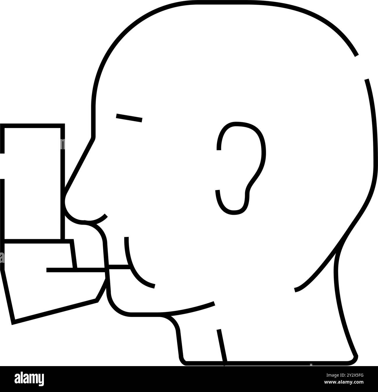 Asthma children line icon hi-res stock photography and images - Alamy