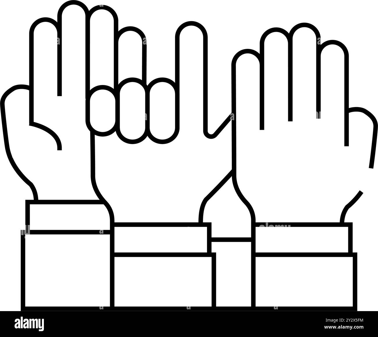 hand voting line icon vector illustration sign Stock Vector Image & Art ...